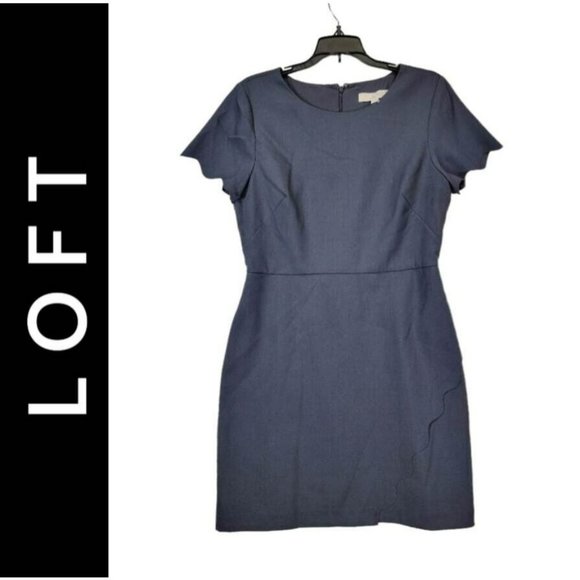 LOFT | Dresses | Loft Womens Size P Sheath Sleeve Zipper Back Career ...